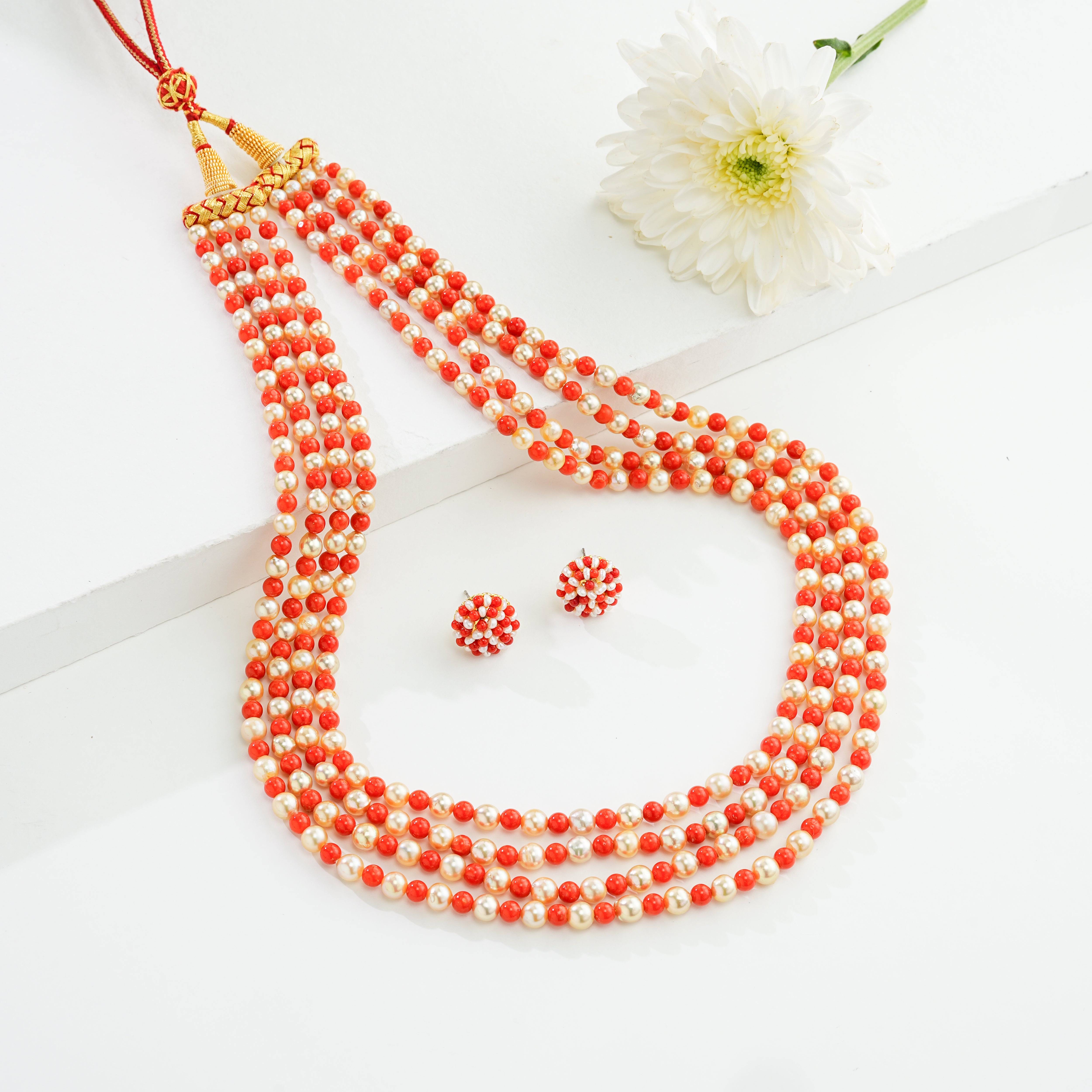 Natural Coral And 5.0-6.0mm Golden | Darpan Mangatrai – Darpan ...