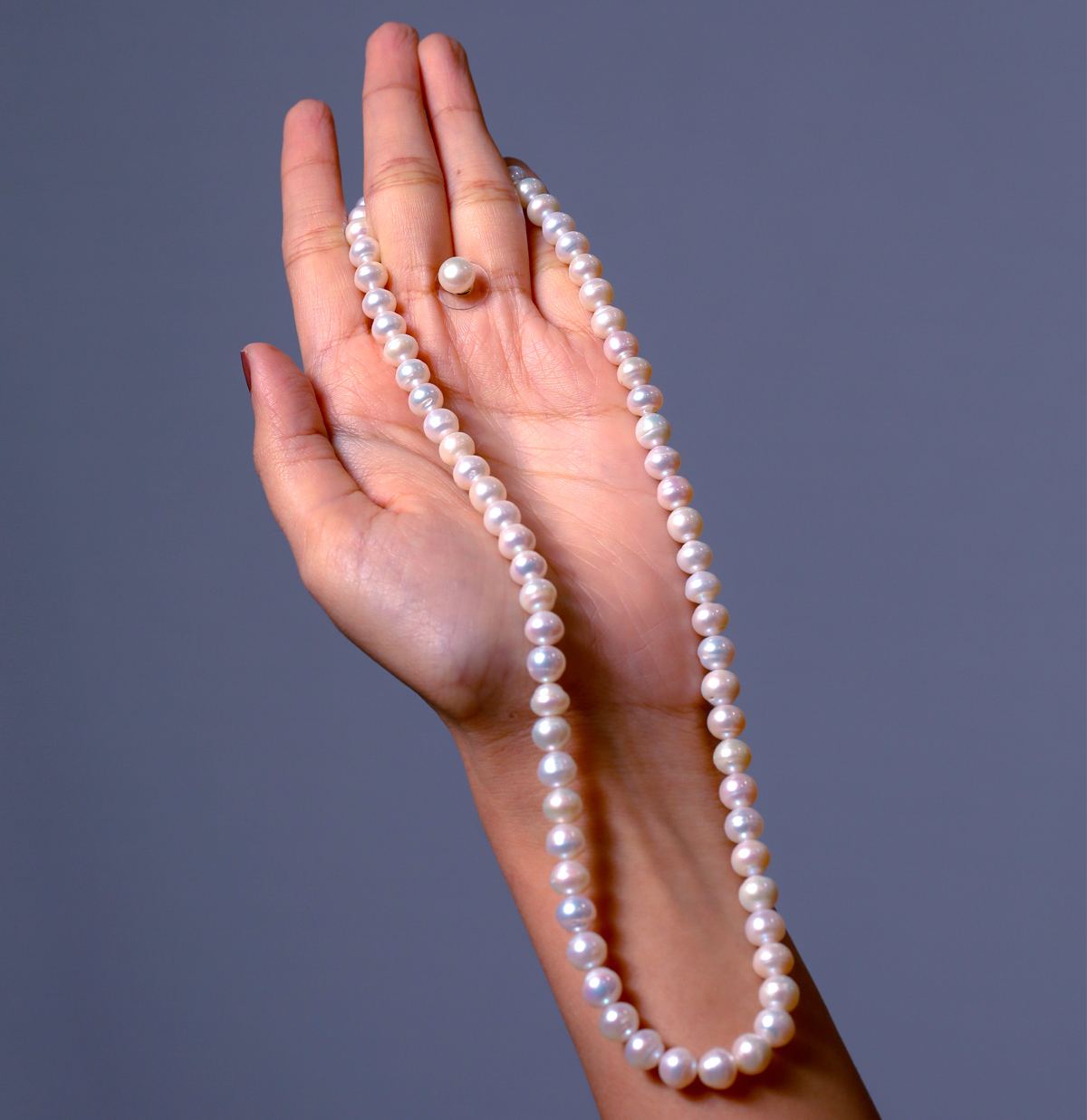 Buy Decent White Pearls Necklace Set From Darpan Mangatrai Online
